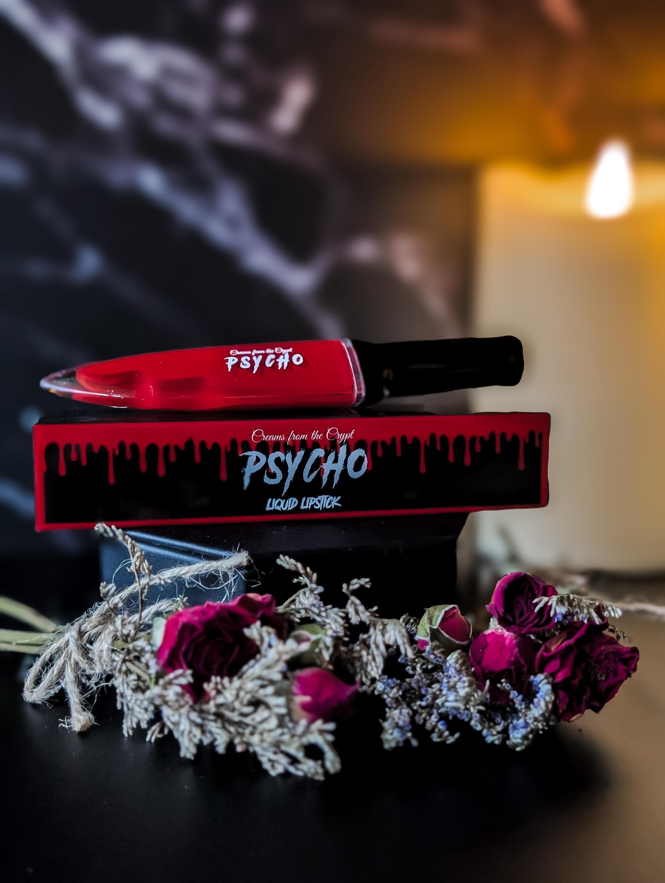 PSYCHO - Bright red knife shaped matte slasher liquid lipstick – Crypt ...