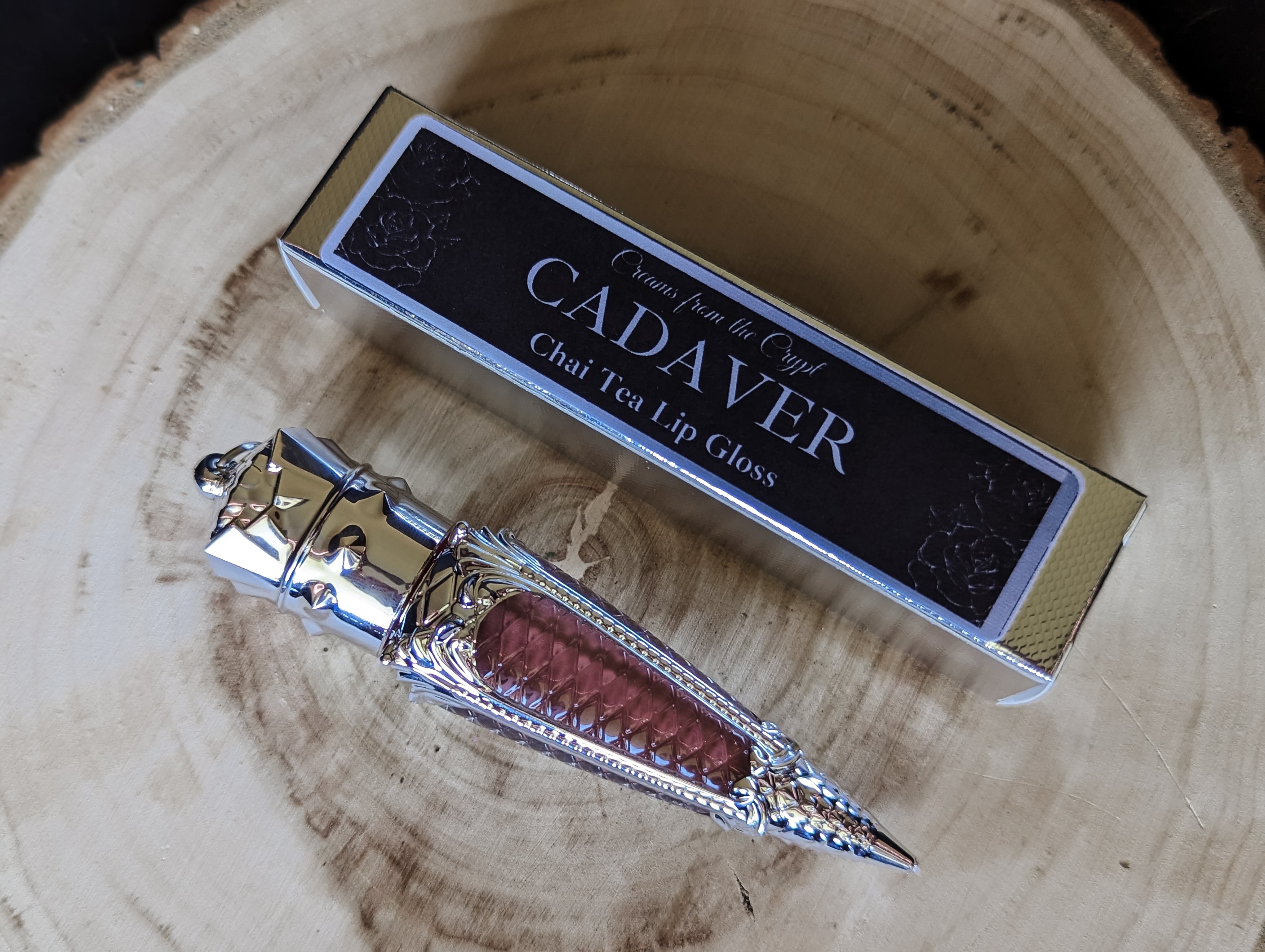 CADAVER (Silver Edition) - Warm nude chai tea lip gloss – Crypt Cosmetics